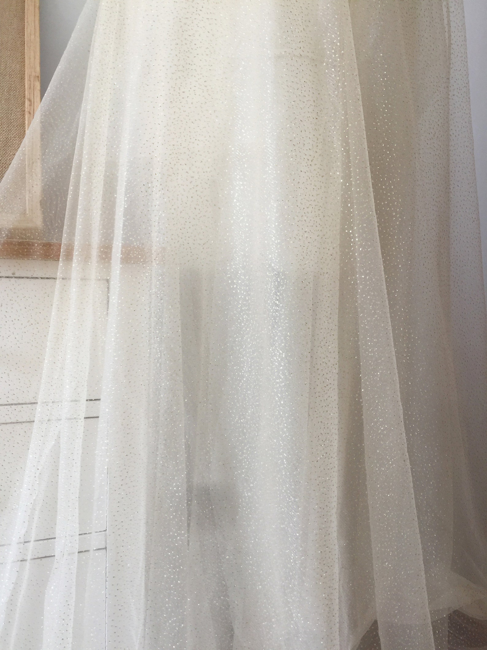5 Yards Exquisite Soft Champagne Tulle With Gold Dotted | Etsy