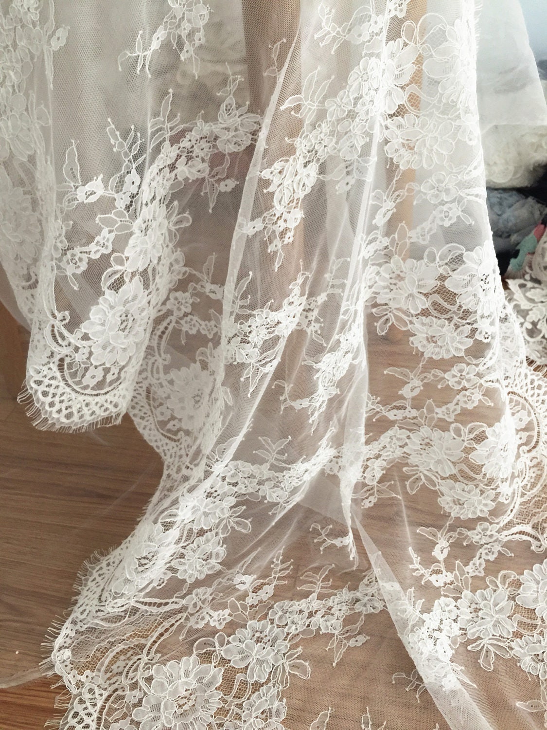 3 Yards Exquisite French Alencon Lace Fabric in Ivory | Etsy