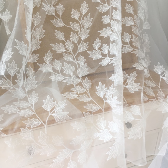 Dreamy Leaf Tulle Embroidery Lace Fabric for Couture Design - Etsy