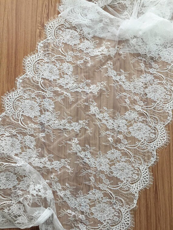 3 Yards Exquisite French Alencon Lace Fabric Trim for Wedding | Etsy