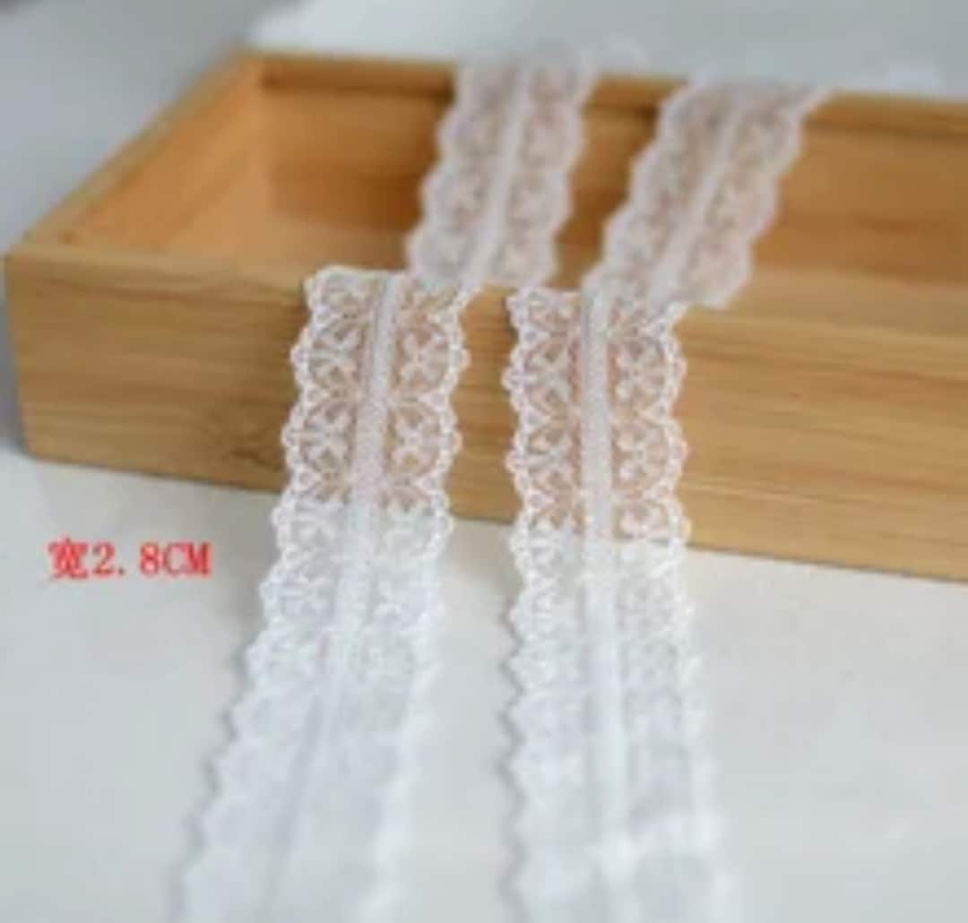 1 Inch White Lace Ribbon by the Yard Doll Lace Wedding Lace Ivory Lace ...
