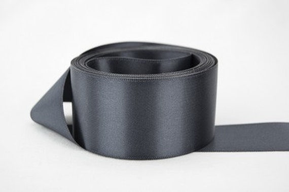 Custom Satin Ribbon Charcoal Double Satin Many Sizes to Choose | Etsy