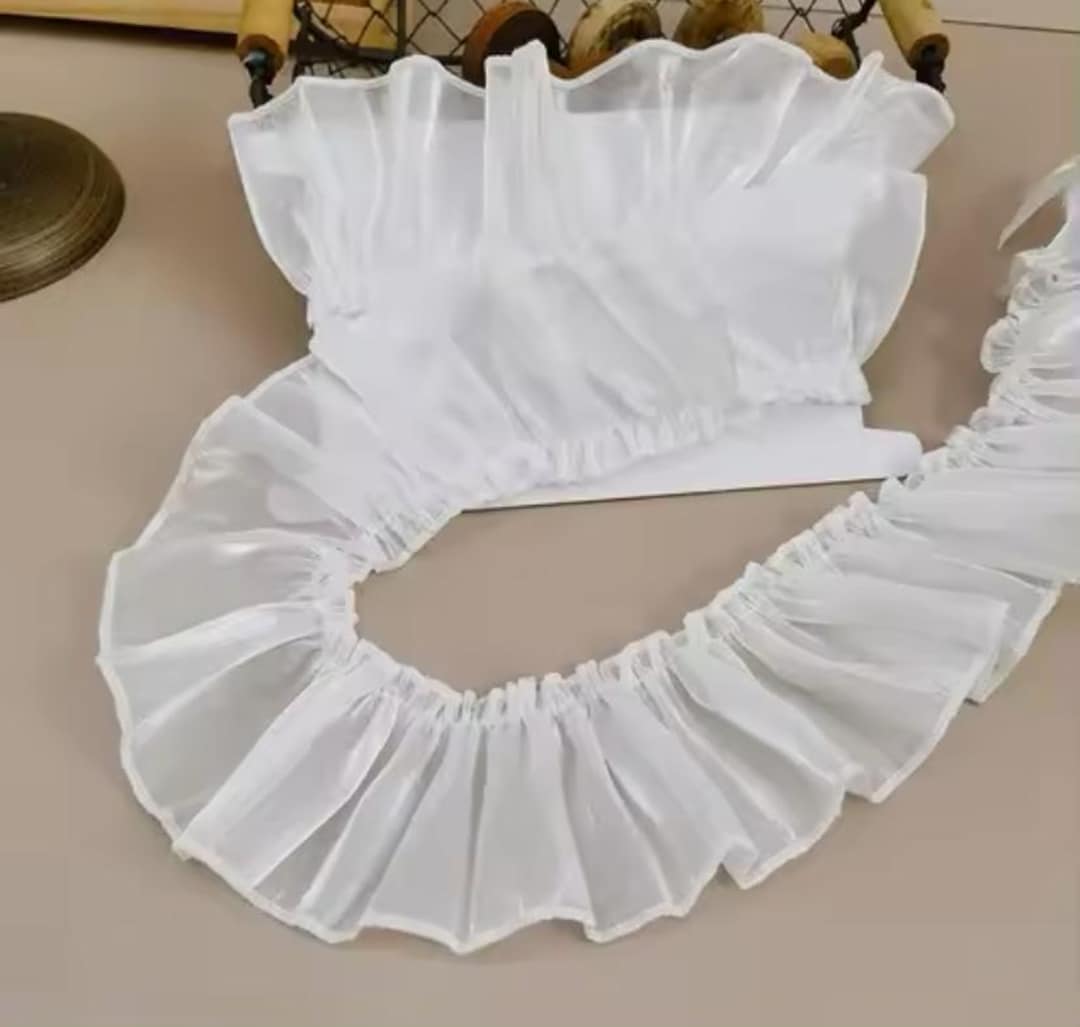 2 Inch White Gathered Satiny Edging Trim by the Yard Doll Skirt - Etsy