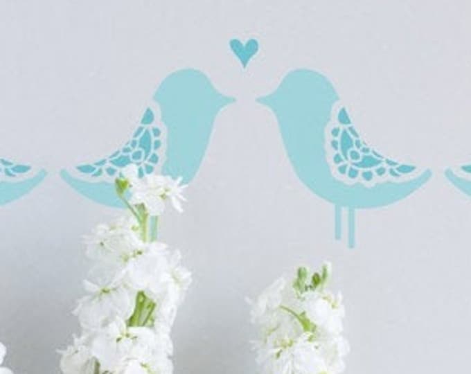Budgies Border Stencil - Birds on Wire Stencil - Bird Stencils ...