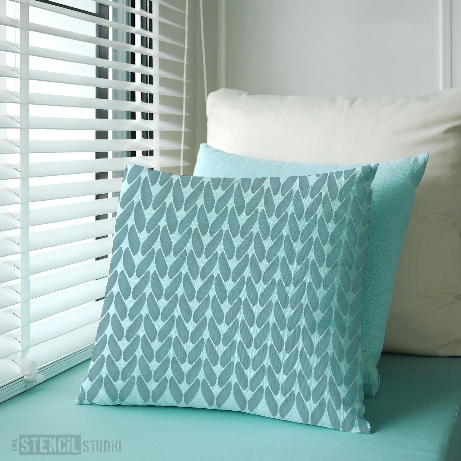 Get Knitted Repeat Yarn Stencil From the Stencil Studio Ltd. Stencils ...
