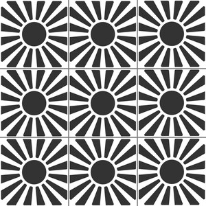 Sunburst Tile Stencil - Sun Motif Tile Stencil - Stencils for Tiles ...