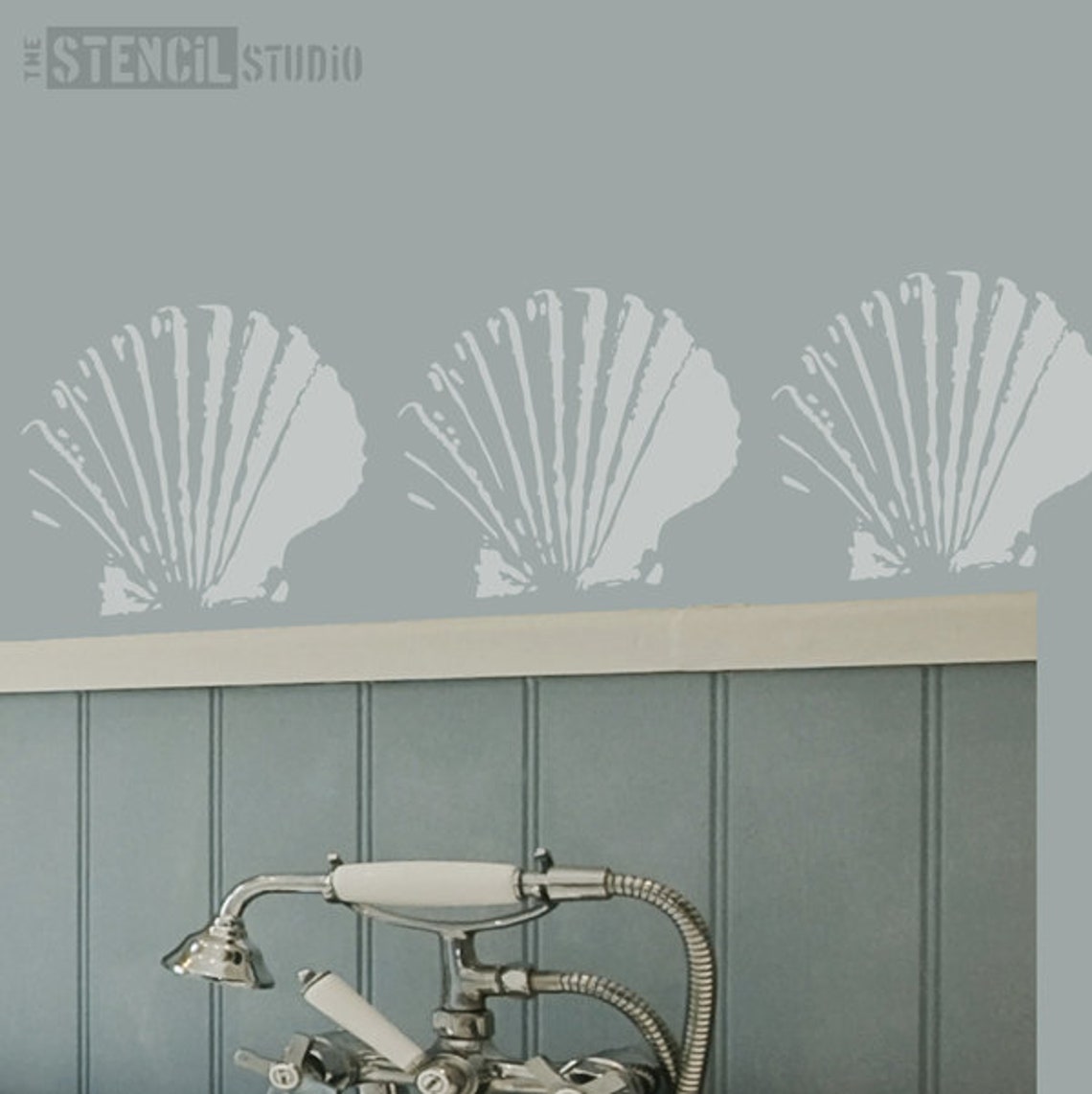 Scallop Shell Stencil From the Stencil Studio. Bathroom Stencils. Wall ...