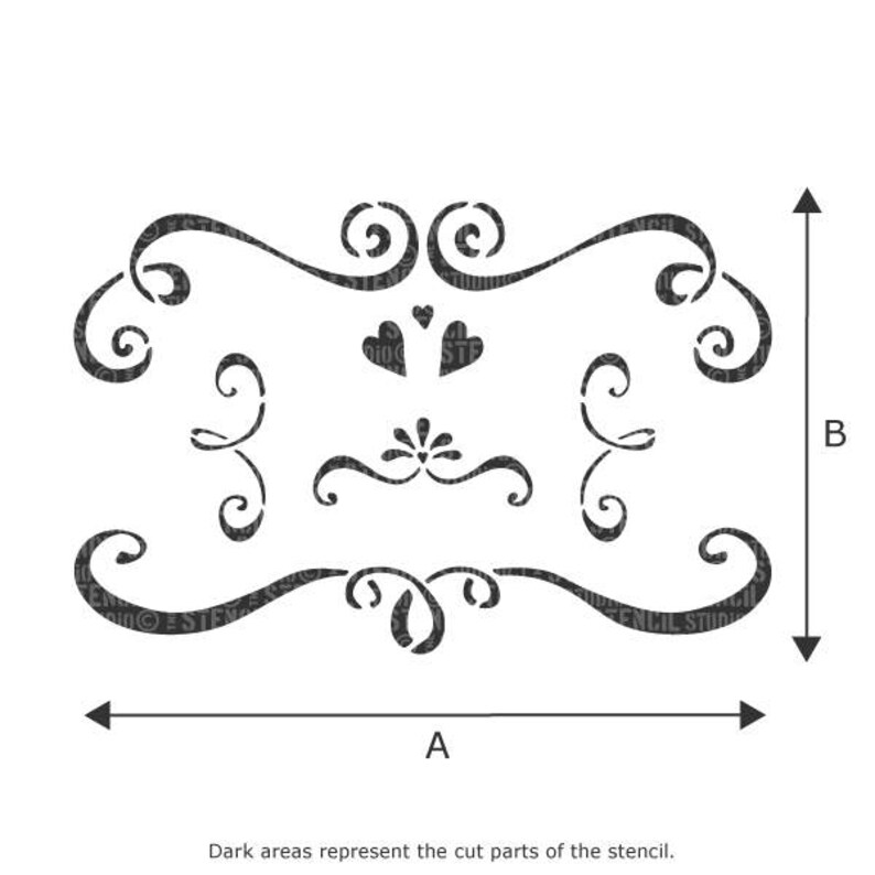 Swirl Elements Stencil Design From the Stencil Studio. - Etsy