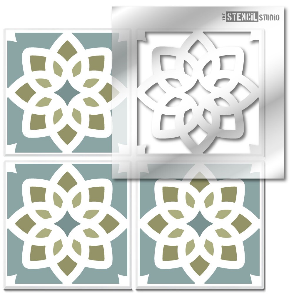 Selsley Tile Stencil - Traditional Tile Stencil - Stencils for Tiles ...