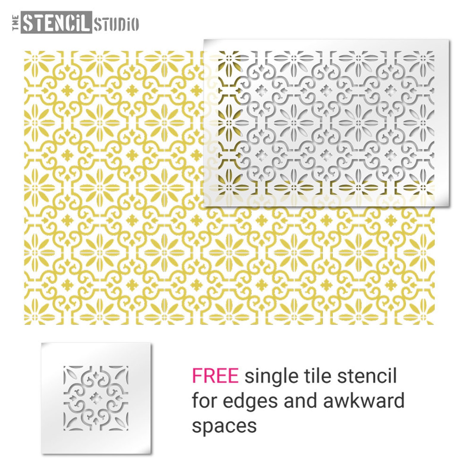 Tile Repeat Stencil - Rissington Tile Stencil - Reusable Stencils for ...