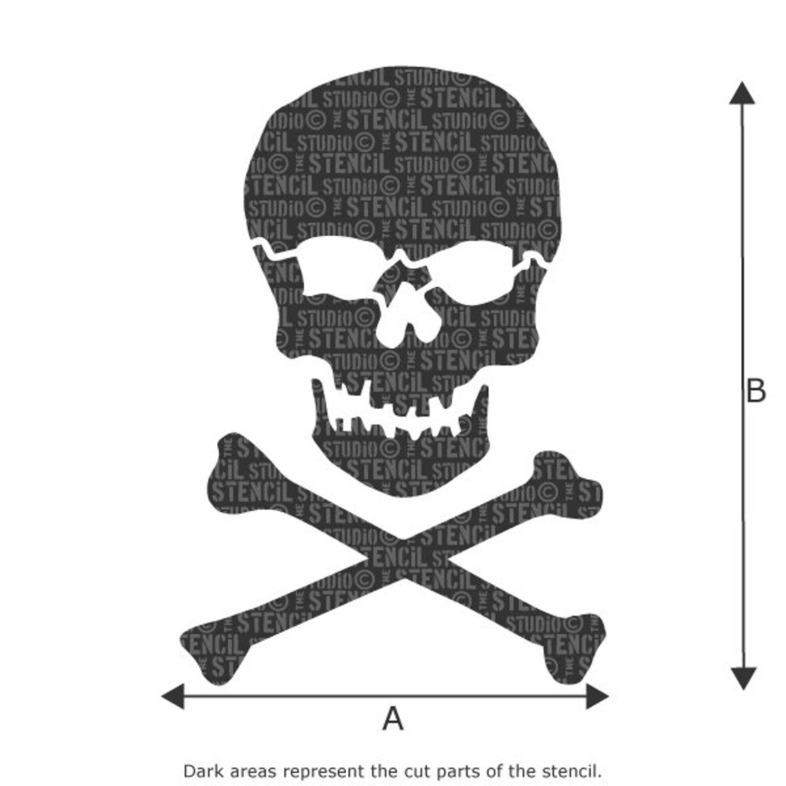 Skull & Crossbones Stencil From the Stencil Studio. Reusable Home Decor ...