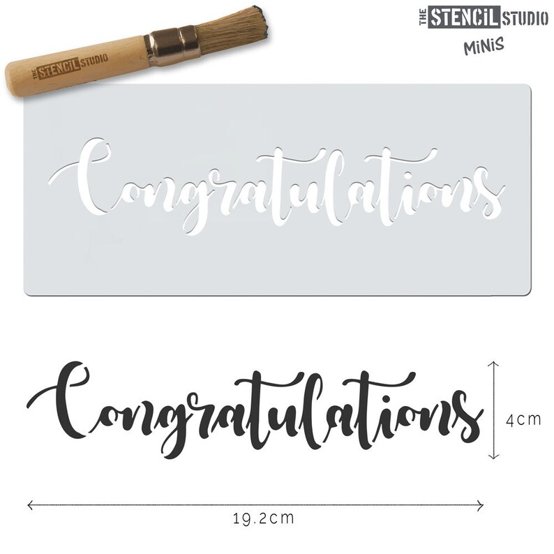 Congratulations Stencil Minis From the Stencil Studio. Handy - Etsy