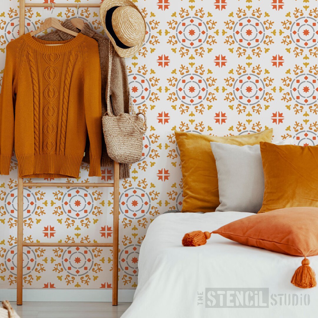 Syde Tile Repeat Stencil - Reusable Repeat Pattern Stencils to Create ...