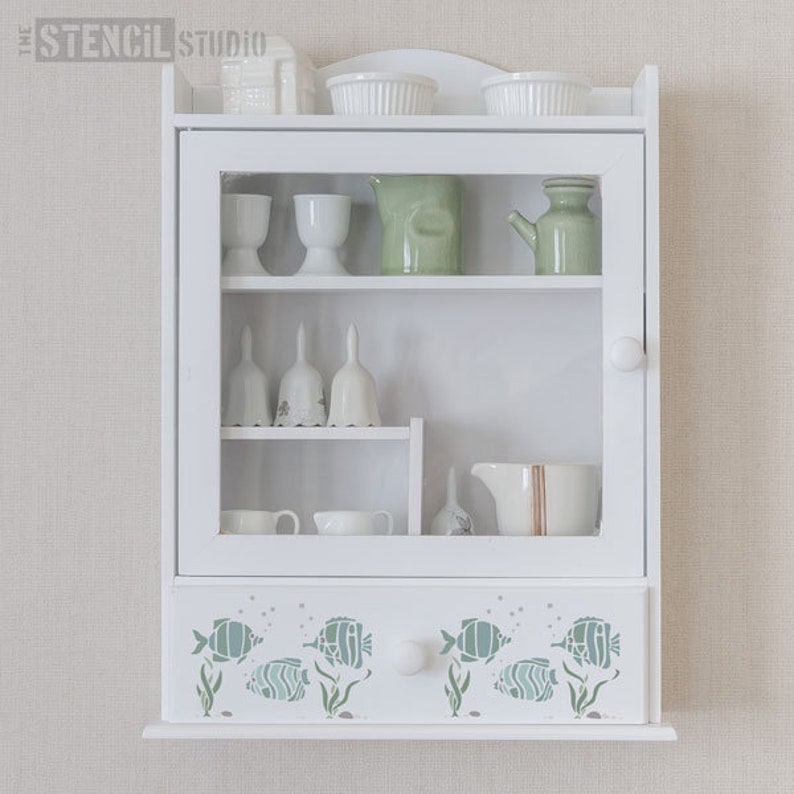 Tropical Fish Border Stencil from The Stencil Studio. Fishy | Etsy