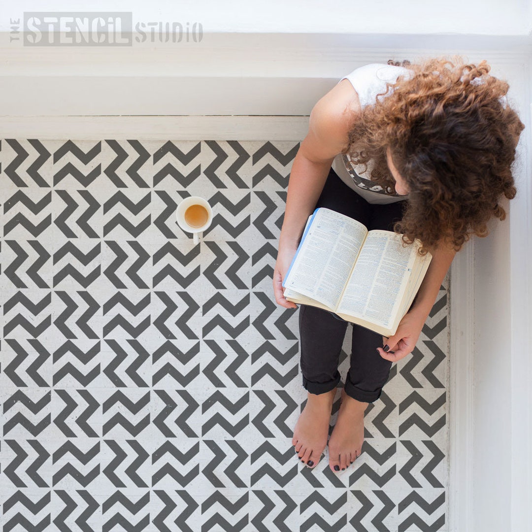 Chalford Tile Repeat Stencil - Reusable Repeat Pattern Stencil to ...