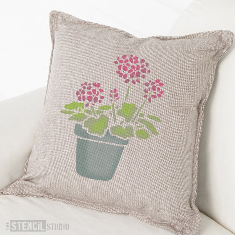 Geranium Flower Pot Stencil From the Stencil Studio. Floral | Etsy