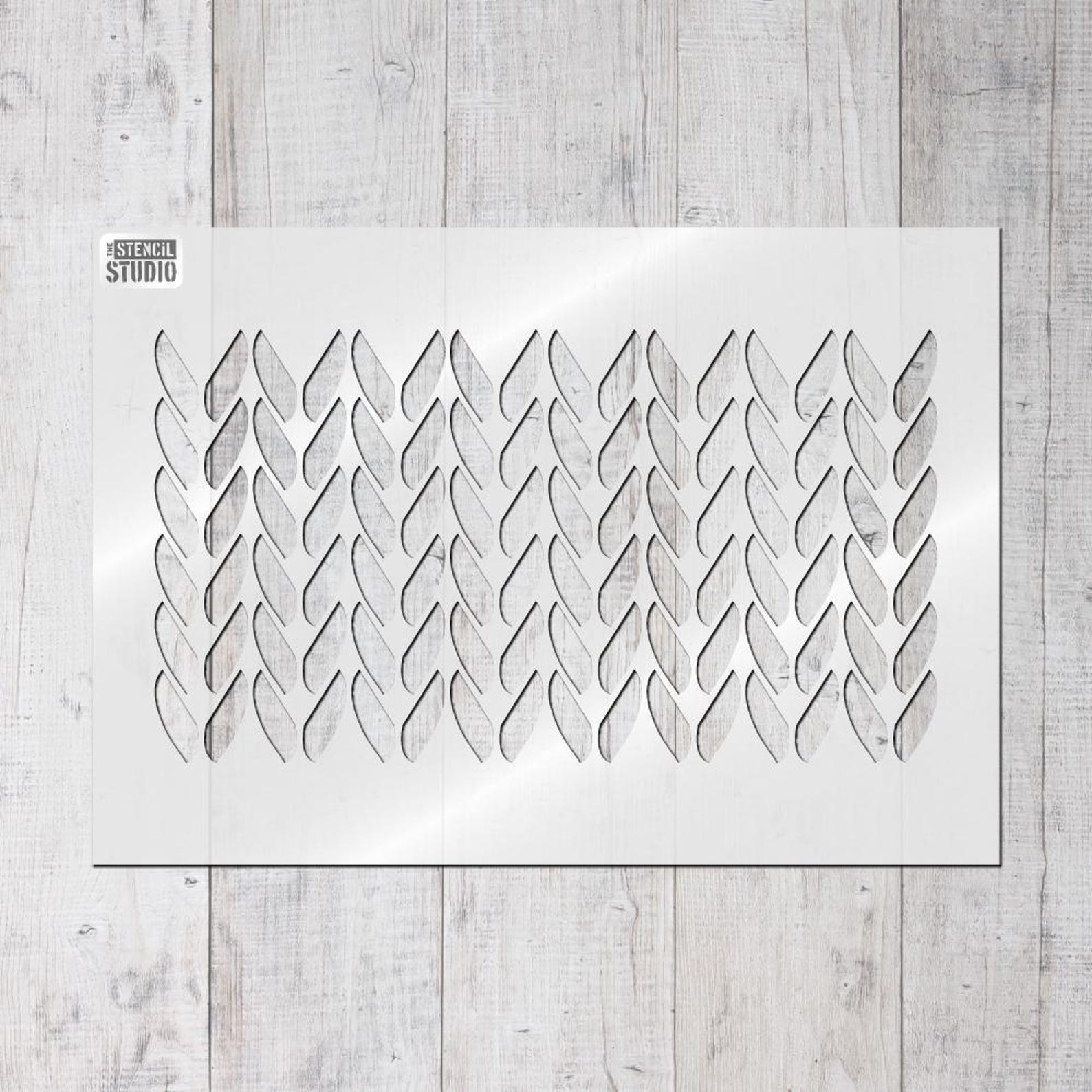 Get Knitted Repeat Yarn Stencil From the Stencil Studio Ltd. Stencils ...