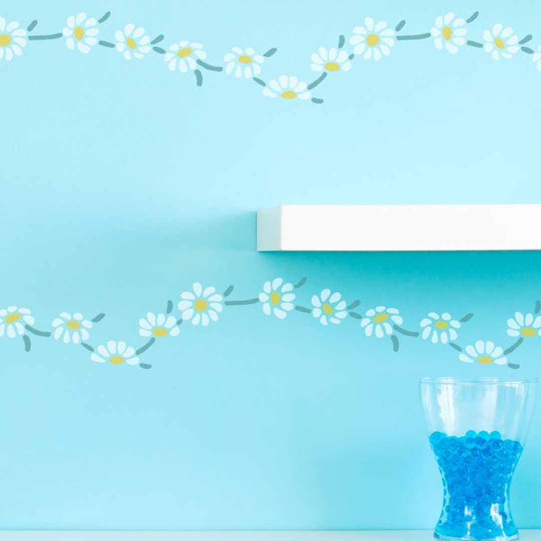 Daisy Chain Border Wall Stencil Daisy Flower Floral Stencils nursery ...