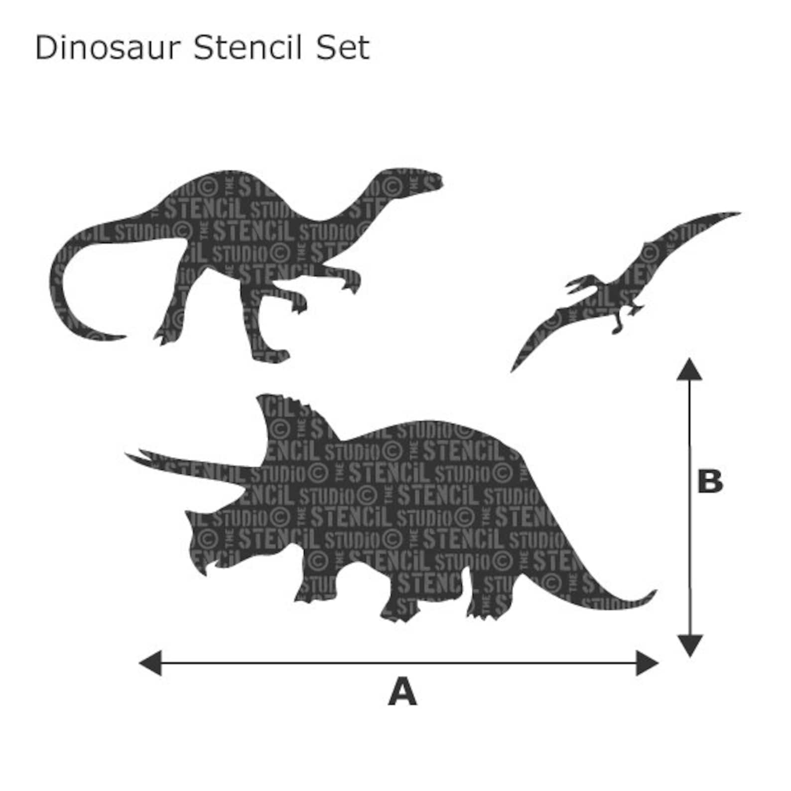 Dinosaurs Stencil From the Stencil Studio. Reusable Home Decor | Etsy
