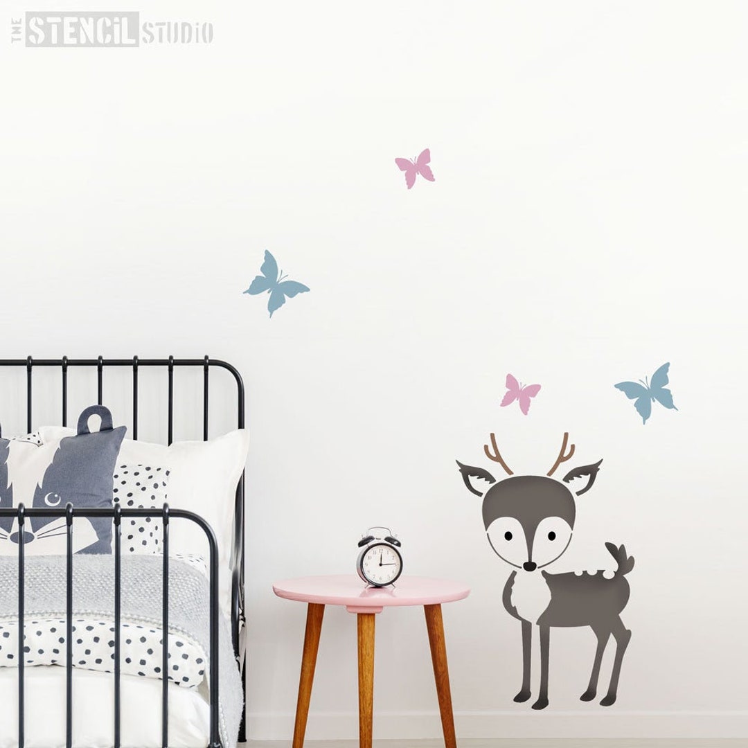 Fawn Stencil, Deer Stencil, Woodland Animals Stencils, Butterfly ...