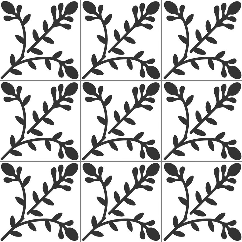 Meadow Trail Tile Stencil Leaf Pattern Tile Stencil - Etsy