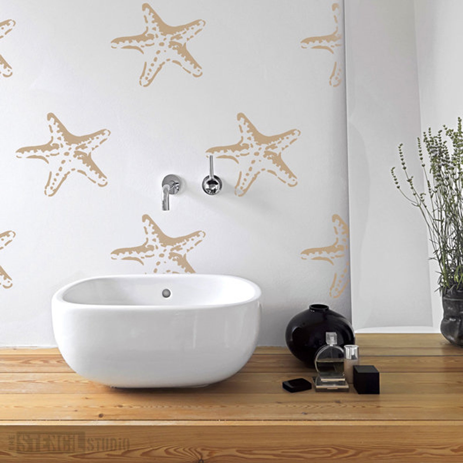 Stella Starfish Stencil From the Stencil Studio. Bathroom - Etsy