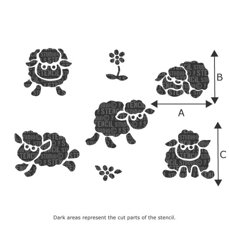Little Sheep Stencil From the Stencil Studio. Kids Room Stencils ...