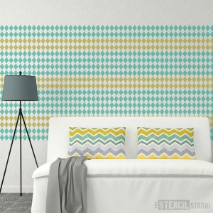 Jester Stencil - Diamond Pattern Allover Wall Stencil From the Stencil ...