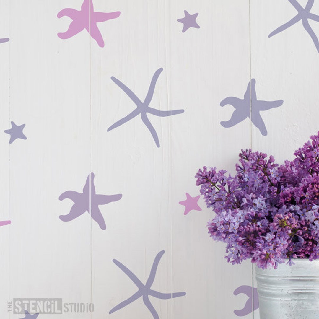 Gaios Seestern Schablone aus dem Stencil Studio. Seesterne. Badezimmer ...