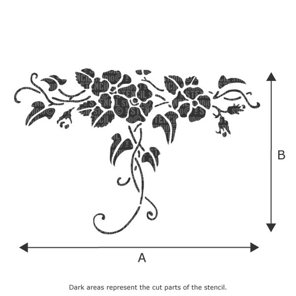 Rose Flower and Ivy Border Stencil From the Stencil Studio. | Etsy
