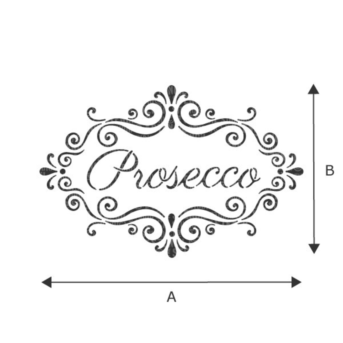 Prosecco Text and Frame Stencil Shabby Chic Home Decoration - Etsy