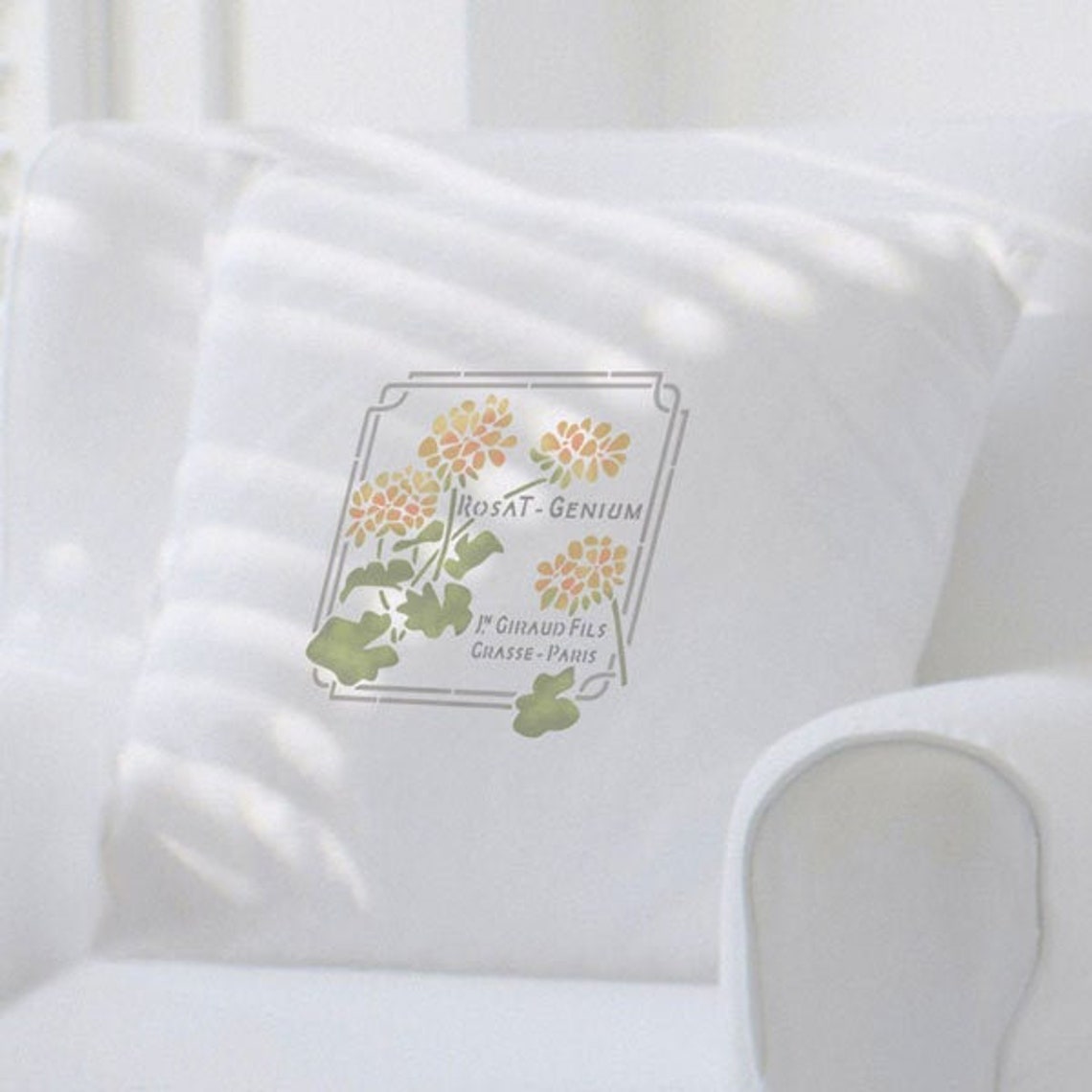 Rosat Geranium Stencil French Label Stencil From the Stencil - Etsy