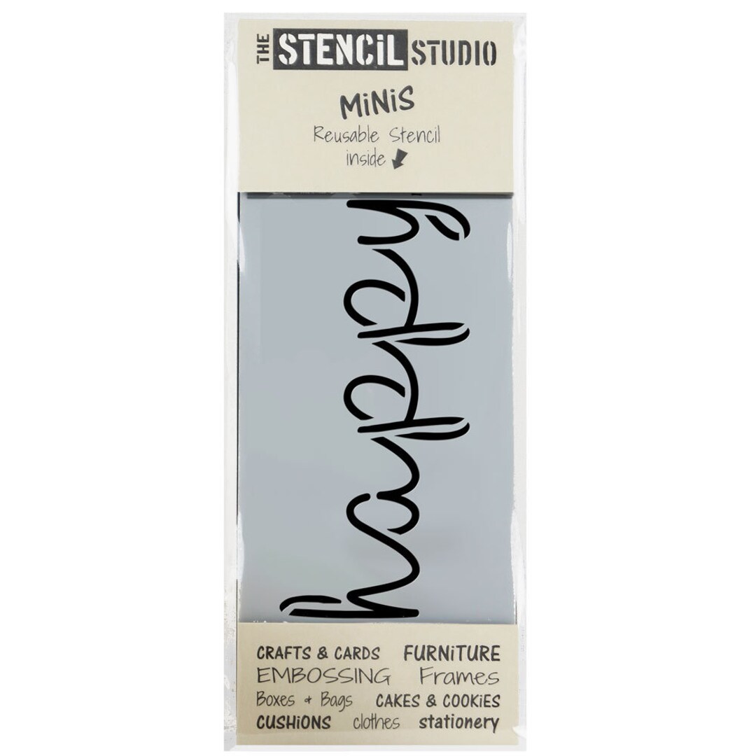 Happy Text Stencil - Stencil Minis From the Stencil Studio. Handy ...