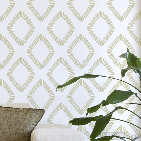 Diamante Diamond Pattern Allover Stencil From the Stencil | Etsy