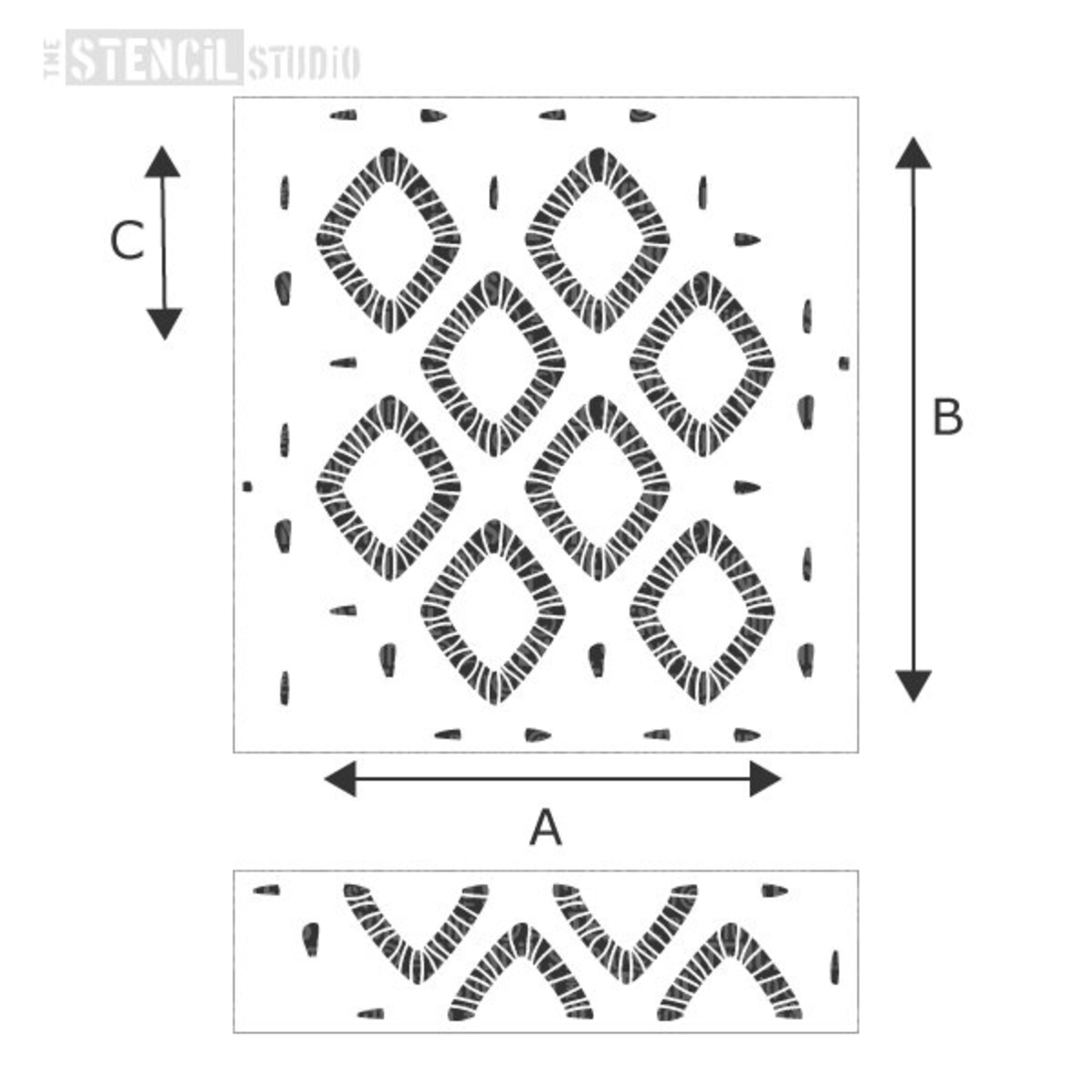 Diamante Diamond Pattern Allover Stencil From the Stencil - Etsy