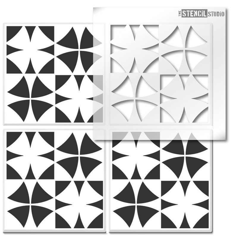 Tile Stencil - Geometric Tile Stencil - Stencils for Tiles - Clover ...