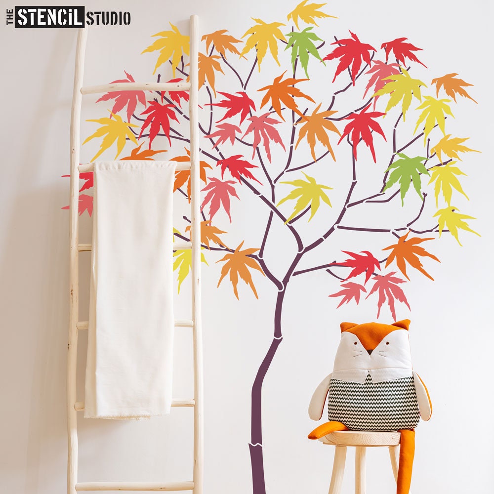 Maple Tree Stencil - Tree Stencils - Wall Mural Stencils - Round Tree ...