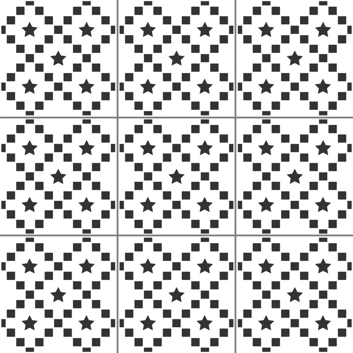 Mosaic Star Tile Stencil - Geometric Pattern Tile Stencil - Tile ...