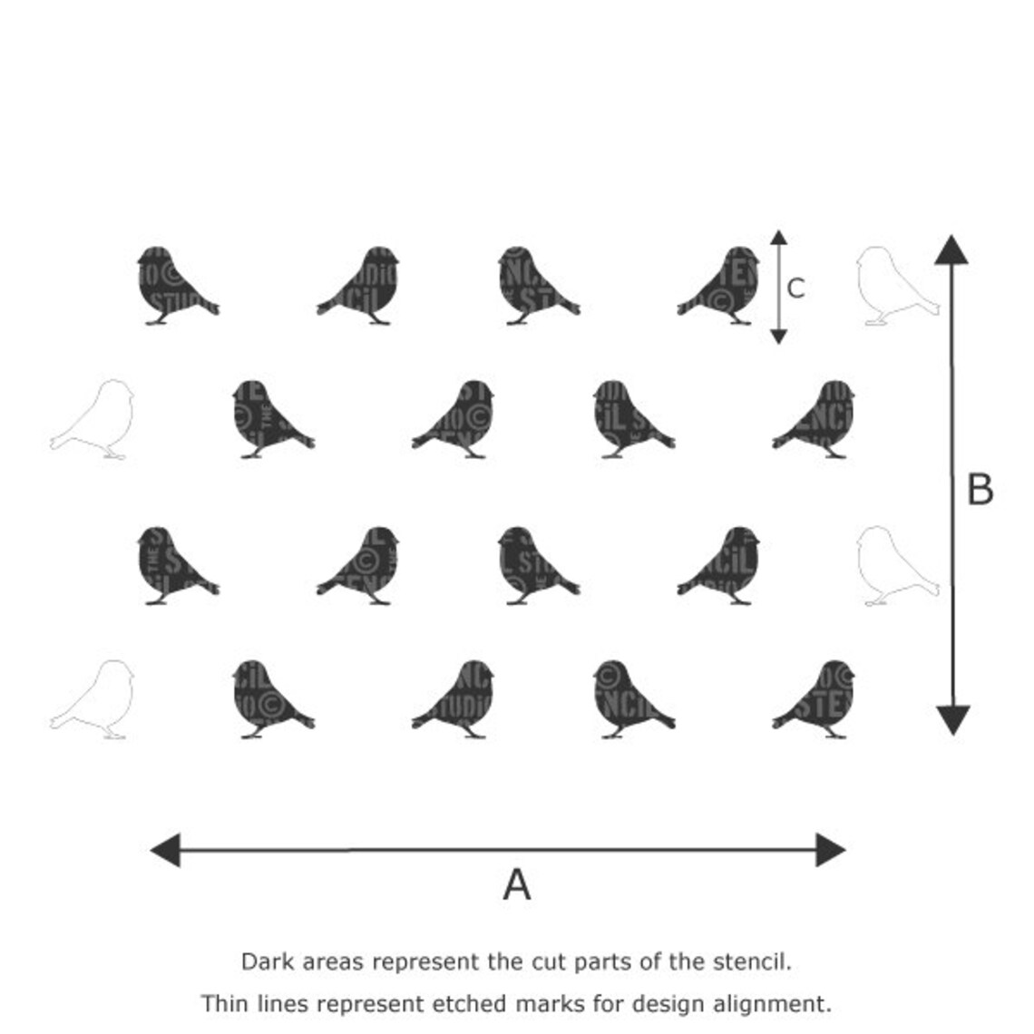 Bird Stencils Birds Pattern Stencil Stencil With Birds - Etsy