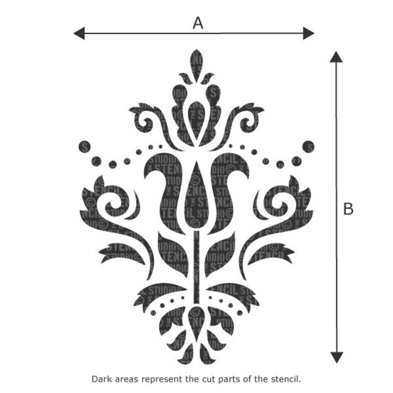 Scandi Damask Stencil From the Stencil Studio. Reusable Home Decor ...