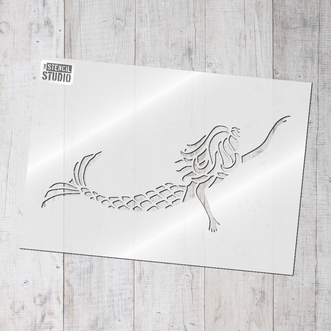 Millie Mermaid Stencil From the Stencil Studio. Bathroom - Etsy