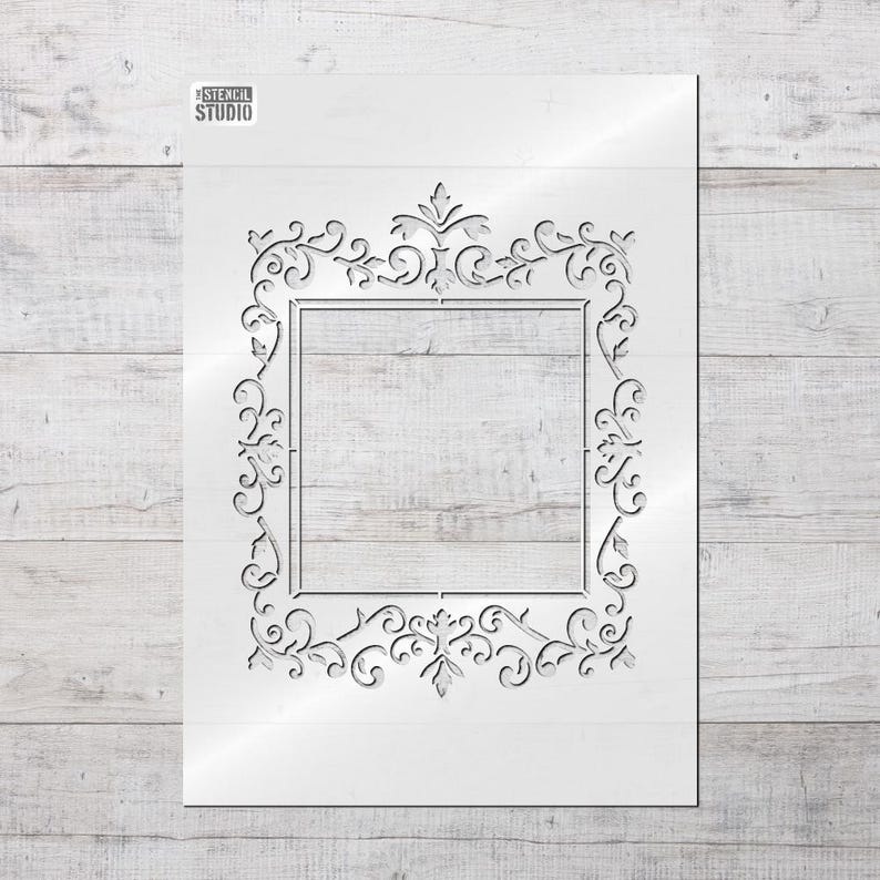 Ornate Square Frame Stencil - Detailed Frame Template for DIY Crafts ...