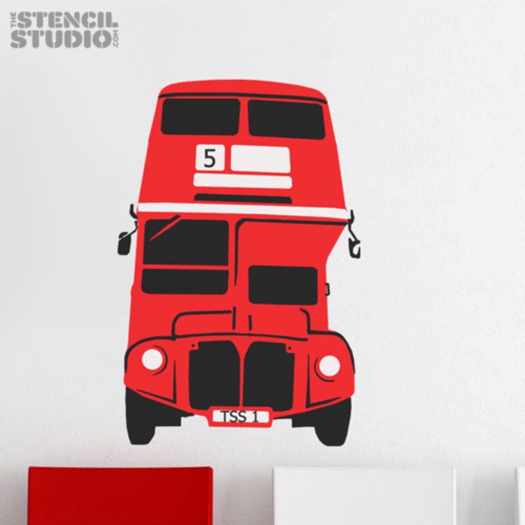 LONDON BUS STENCIL - Iconic British London Bus Wall Stencil to Decorate ...