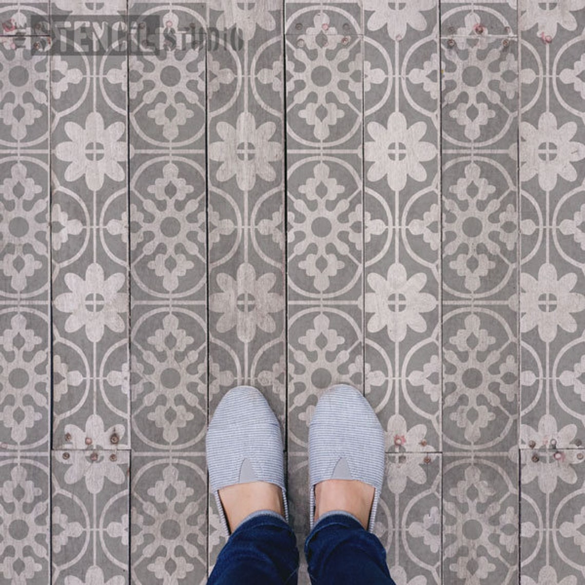 Oakridge Tile Repeat Stencil - Reusable Repeat Pattern Stencils to ...