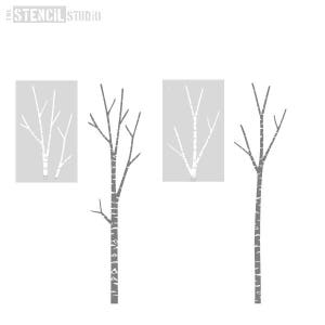 Birch Trees Stencil Pack - Large Wall Stencils - Nursery Wall Stencil ...