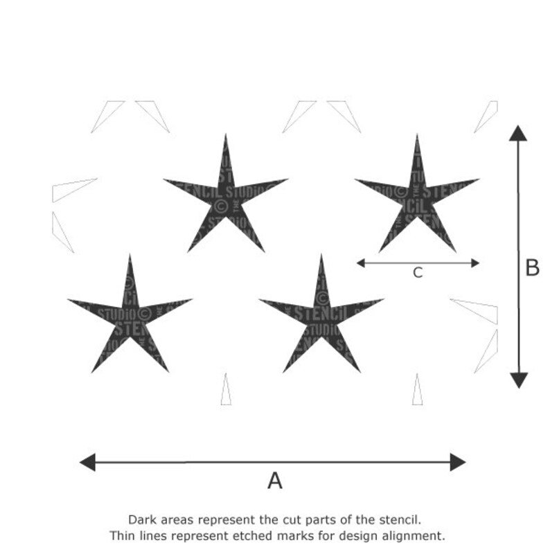 Star Power Pattern Stencil From the Stencil Studio. Reusable Home Decor ...