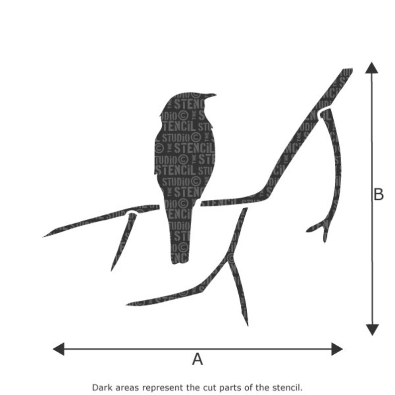 Bird on a Branch Stencil From the Stencil Studio. Reusable | Etsy