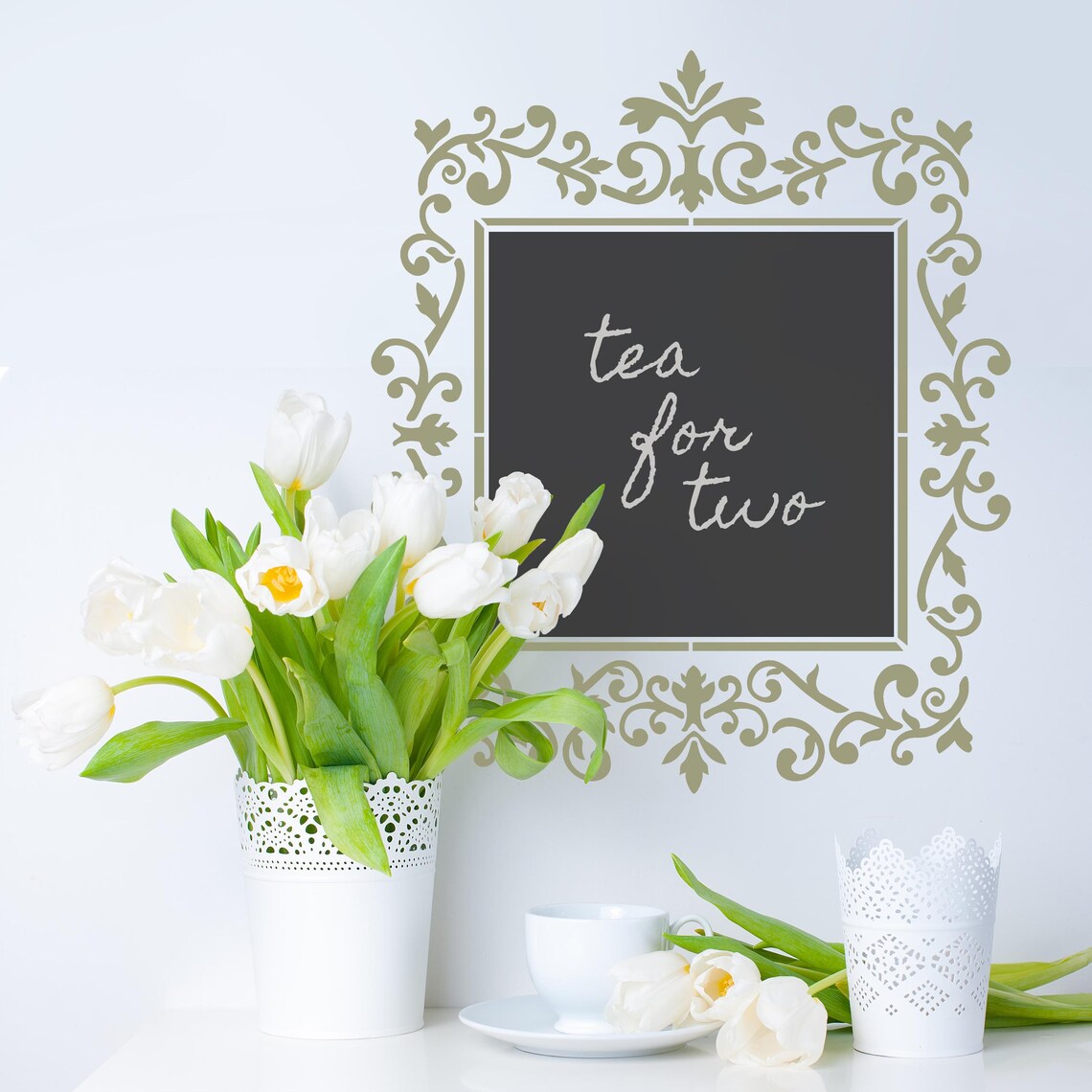 Ornate Square Frame Stencil - Detailed Frame Template for DIY Crafts ...