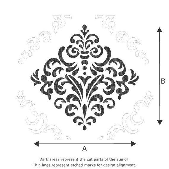 Simple Damask Pattern Stencil