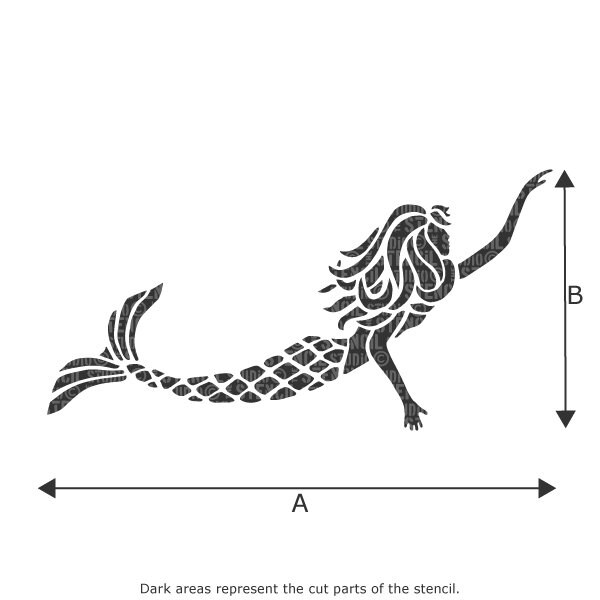 Millie Mermaid Stencil From the Stencil Studio. Bathroom - Etsy